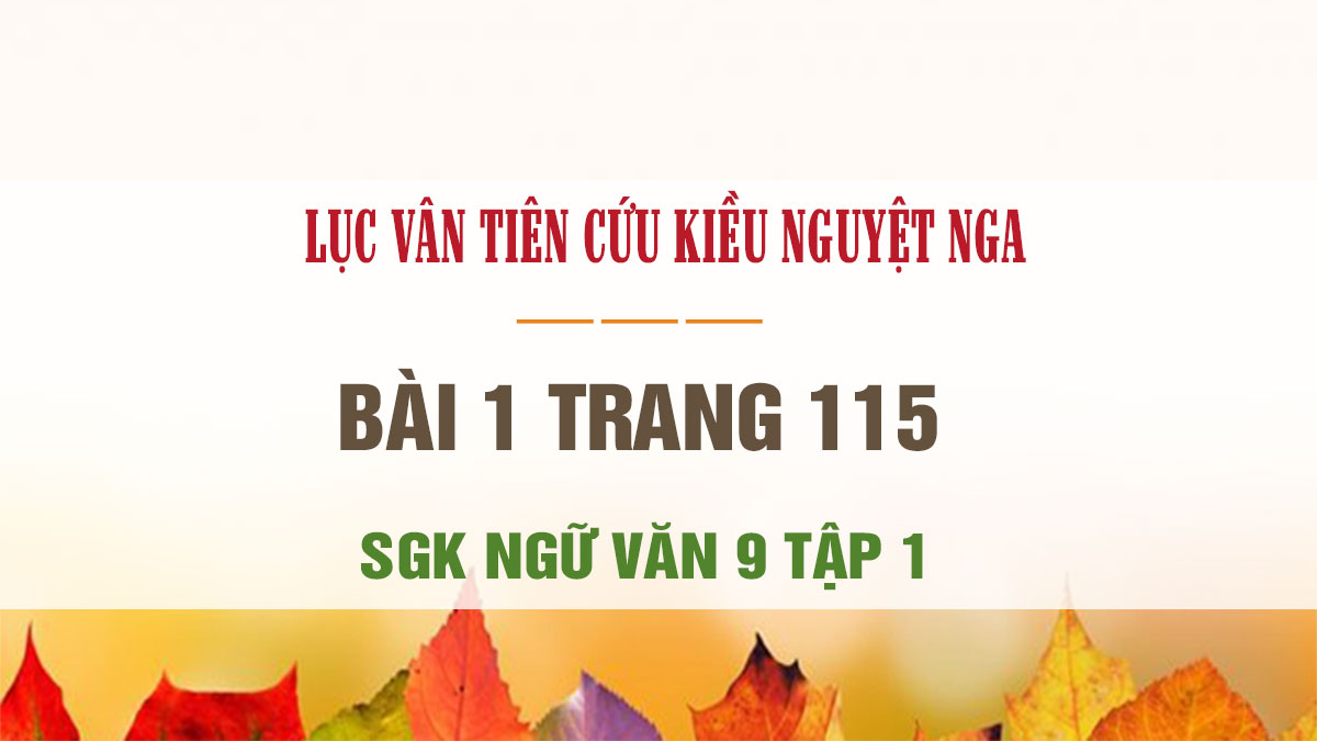 Bài 1 trang 115 SGK Ngữ văn 9 tập 1 | Soạn bài Lục Vân Tiên cứu Kiều Nguyệt Nga